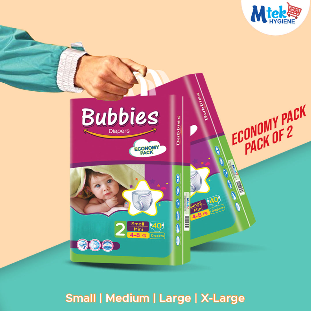 Bubbies Economy Baby Diaper (Pack of 2) – Mtek Hygiene Mart
